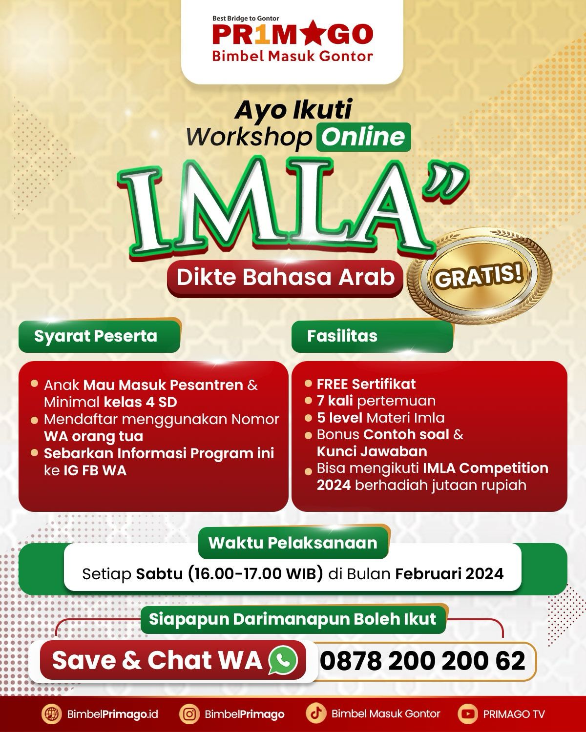 BELAJAR IMLA DIKTE BAHASA ARAB, GRATIS BERSAMA PRIMAGO!!! - Bimbel ...